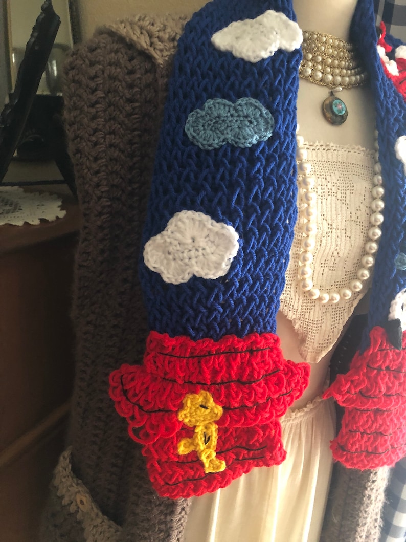 Inspired by Snoopy Woodstock Red Baron Joe Cool Scarves - Etsy