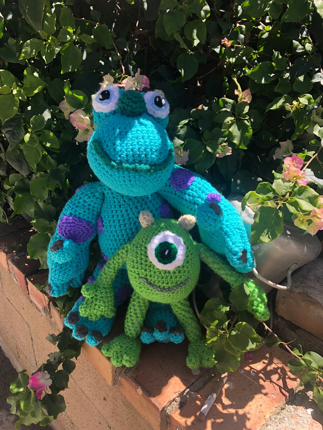 Monsters Inc Inspired Crochet Amigurumi Doll: Mike and Sully Stuffed ...