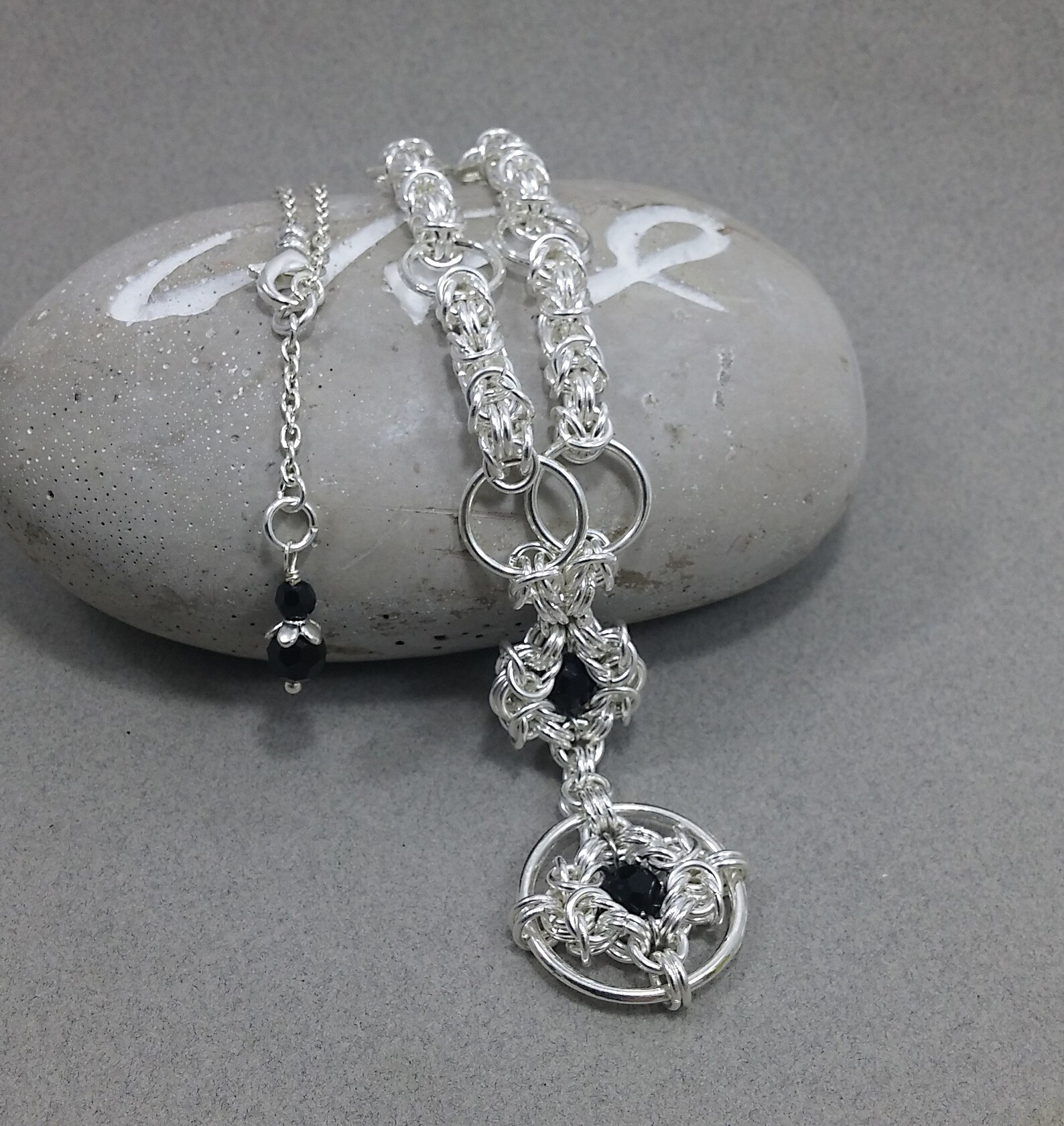 Byzantine Weave Beaded Chainmaile Y-necklace Tassel Chains | Etsy