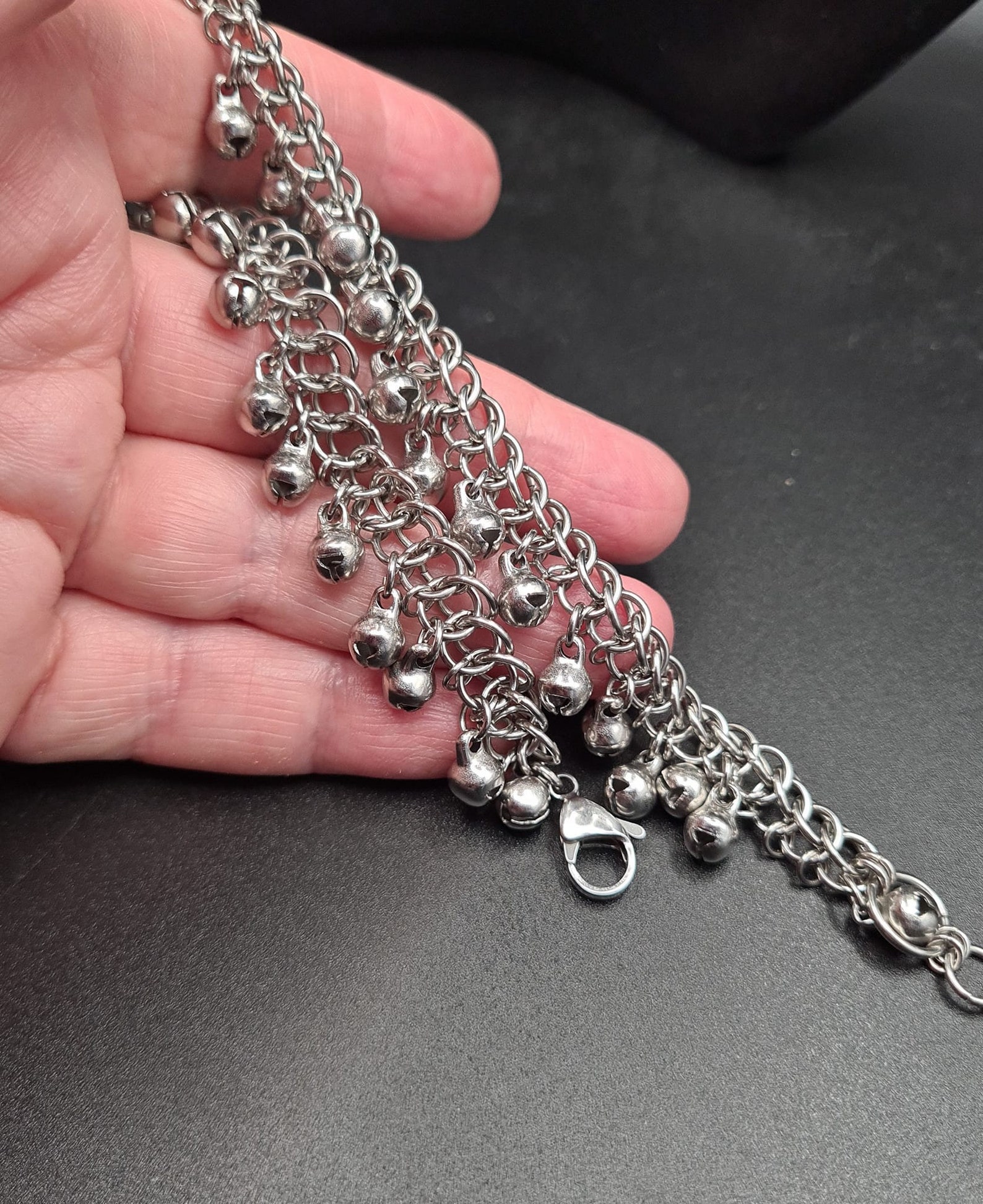 Stainless Steel Chainmail Jingle Bells Anklet or Bracelet for - Etsy Israel