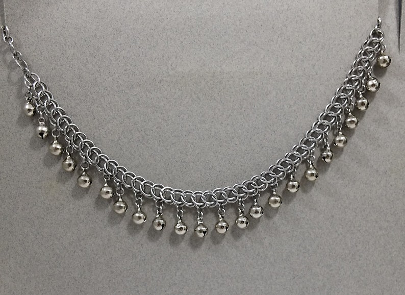 Stainless steel chainmail Jingle Bells Anklet or bracelet for | Etsy