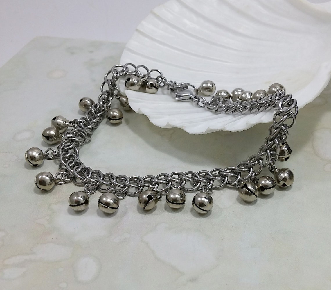 Stainless steel chainmail Jingle Bells Anklet or bracelet for | Etsy