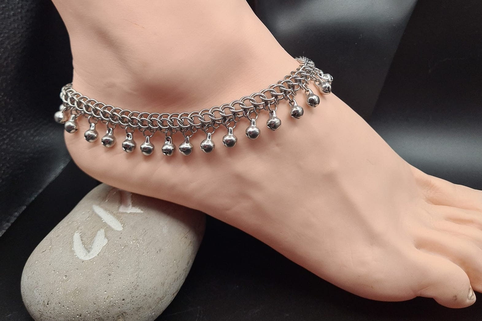 Stainless Steel Chainmail Jingle Bells Anklet or Bracelet for - Etsy Israel