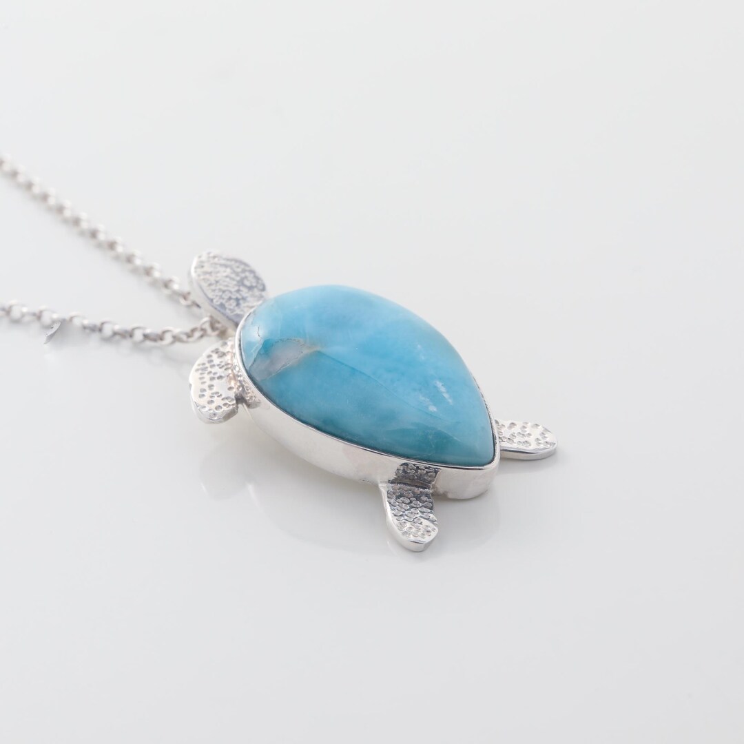 Larimar Turtle Pendant Ariel Handcrafted Jewellery Dominican Republic ...