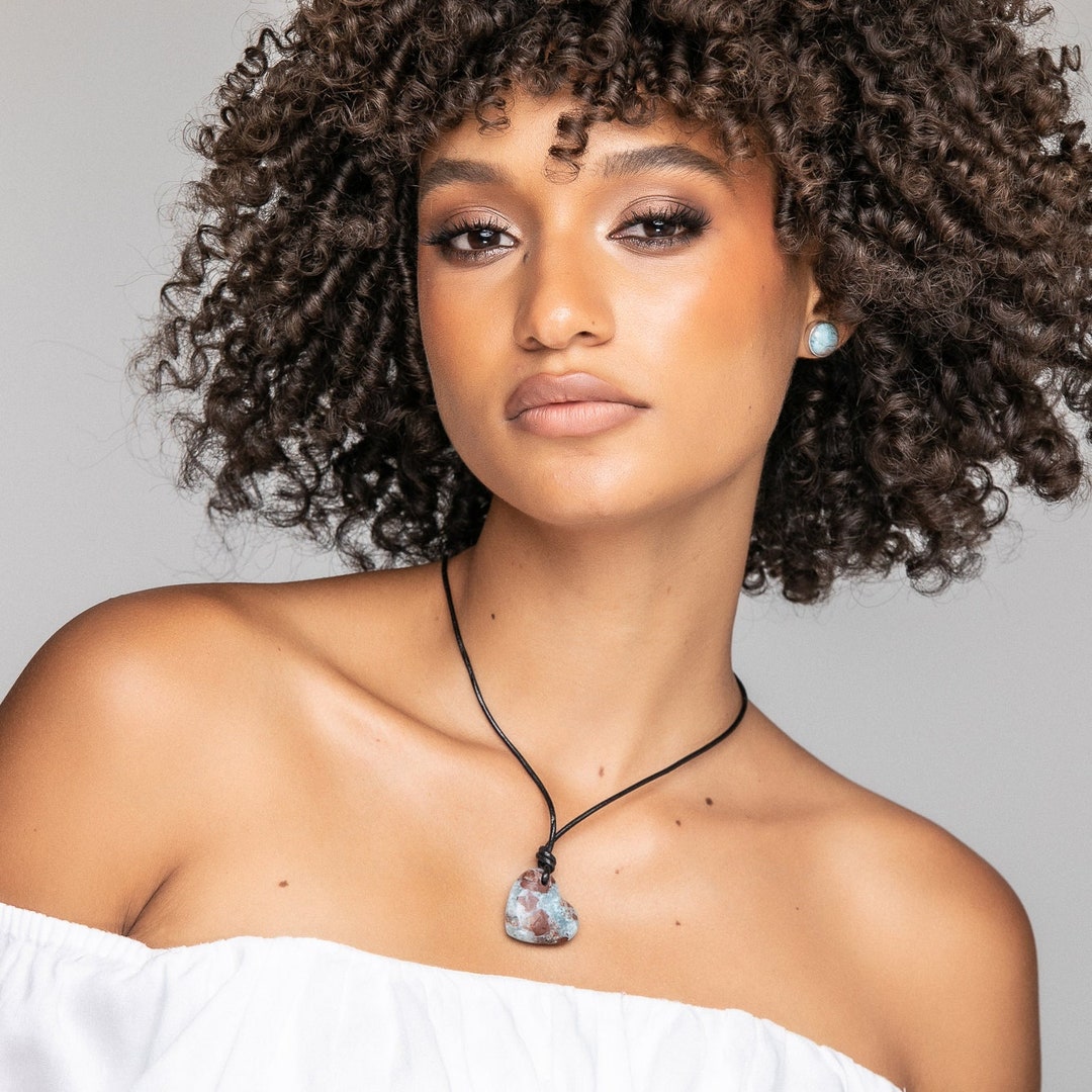 Larimar Necklace Cameron | Red Larimar Stone | Dominican Jewelry ...