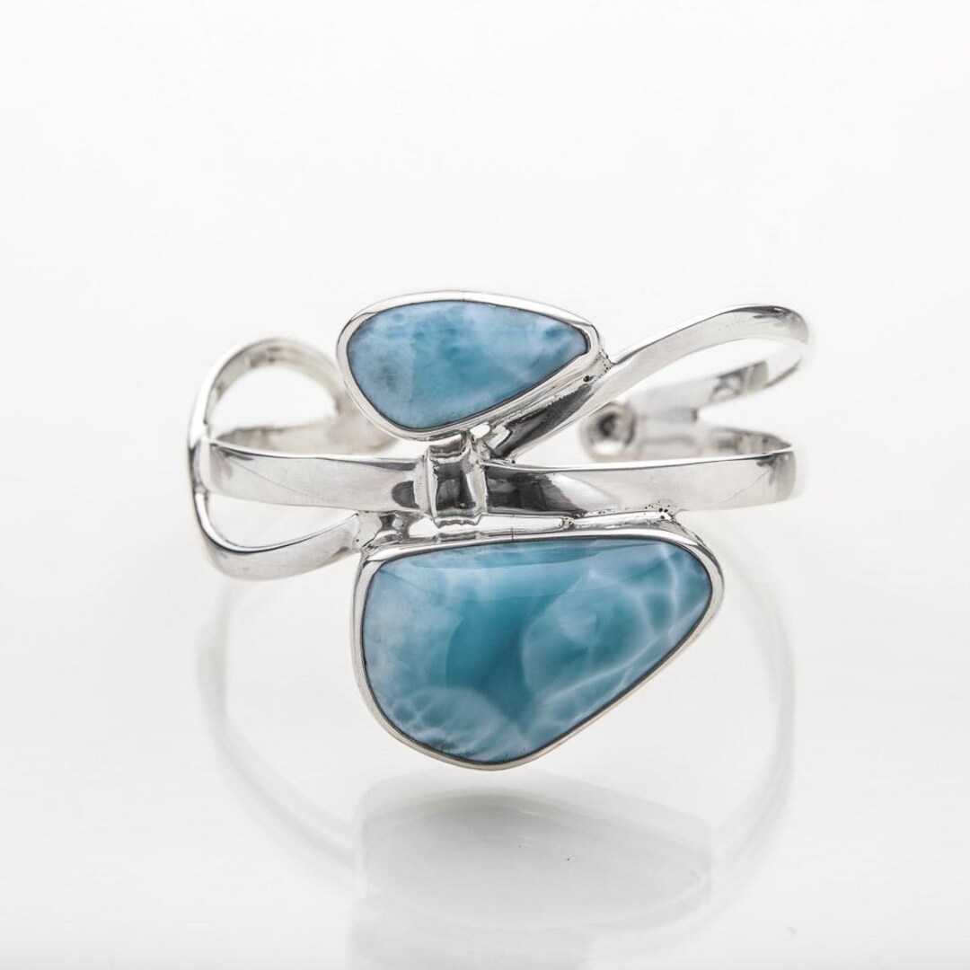 Larimar Cuff Bracelet Desiree | Bride Larimar and Silver Jewelry ...
