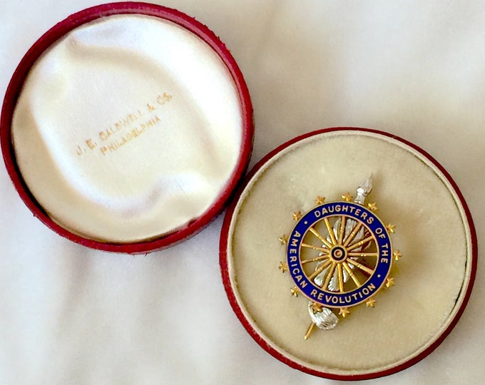 14K DAR Insignia Pin Daughters of the American Revolution Gold Brooch ...