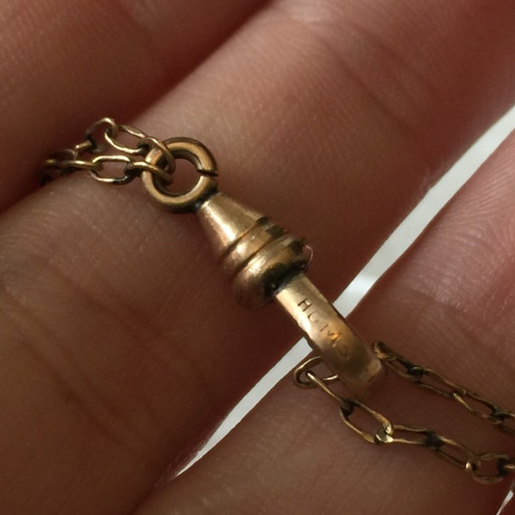 Antique Opal Slide Charm Chain Victorian Edwardian HD… - Gem