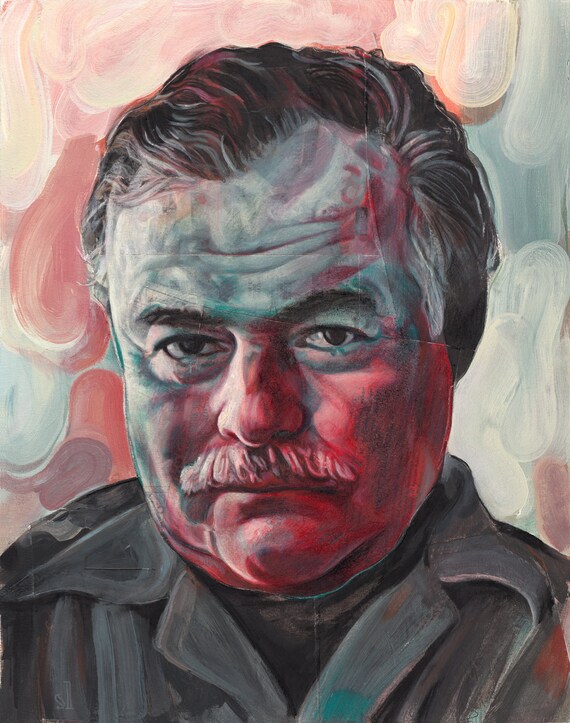 Ernest Hemingway Portrait Archival Art Print by Scott - Etsy