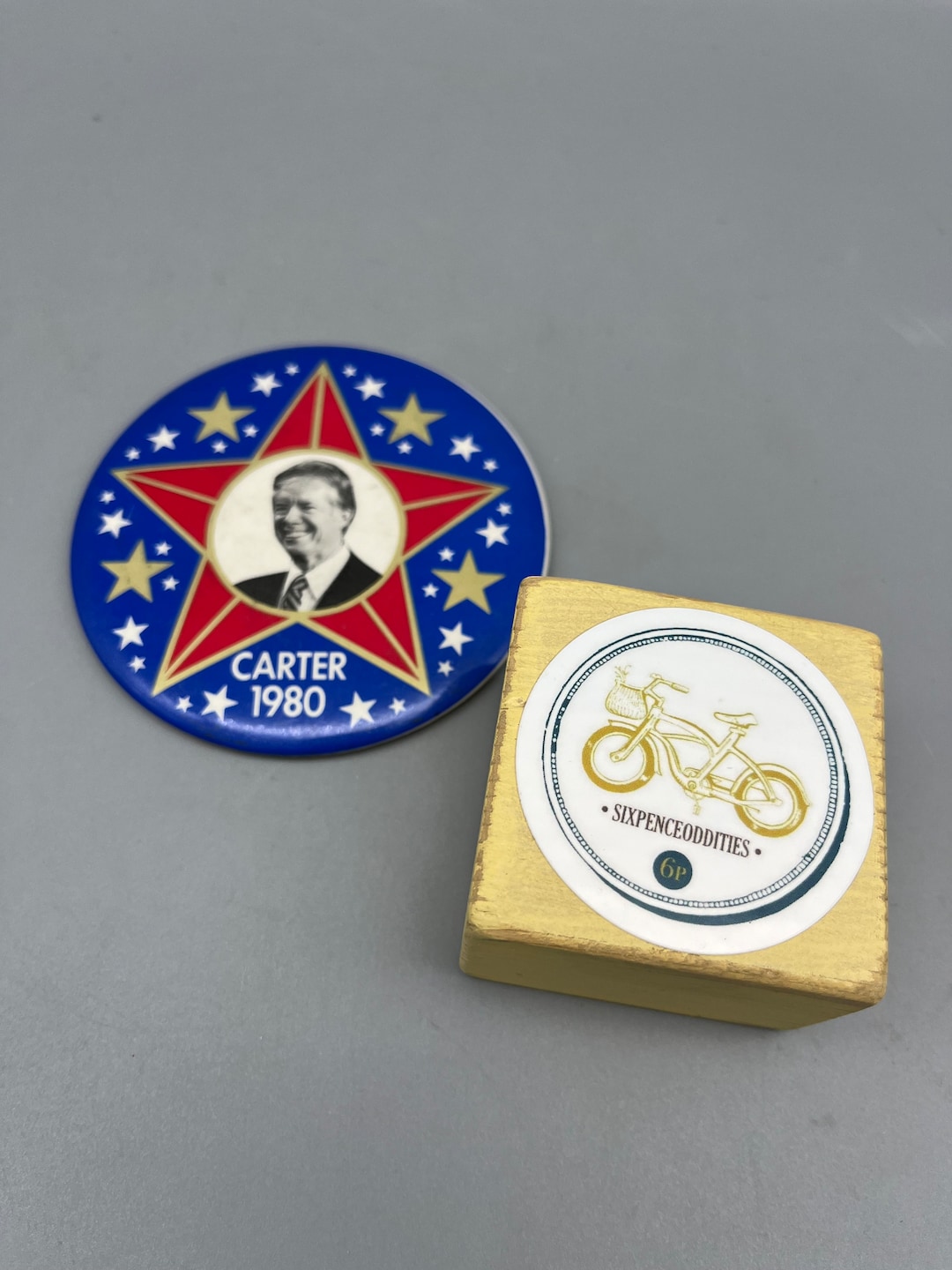 Jimmy Carter Election 1980 Button With Photo and Red Star With Blue ...