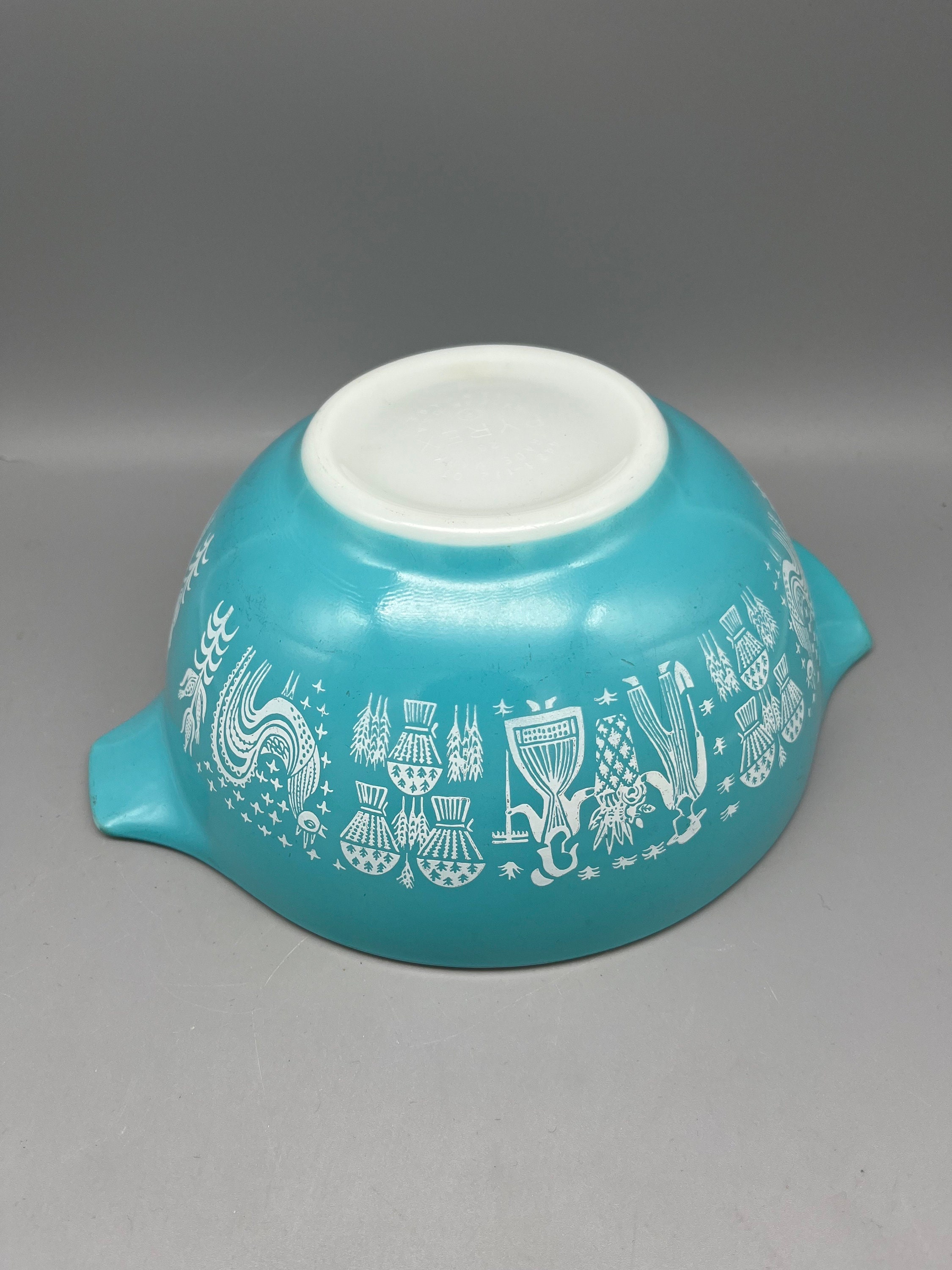 Pyrex Amish Butter Print Cinderella Turquoise and White, Vintage ...