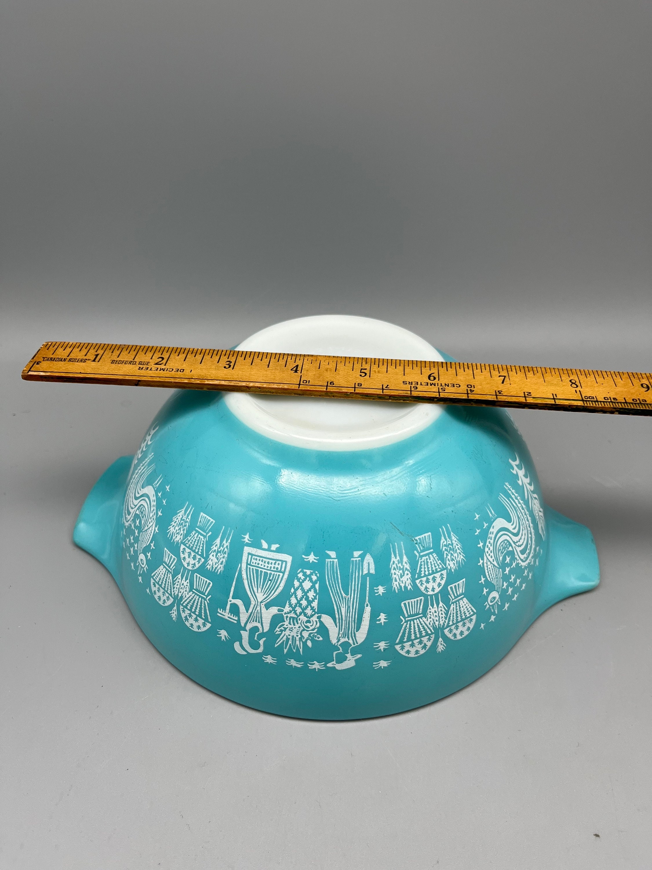 Pyrex Amish Butter Print Cinderella Turquoise and White, Vintage ...