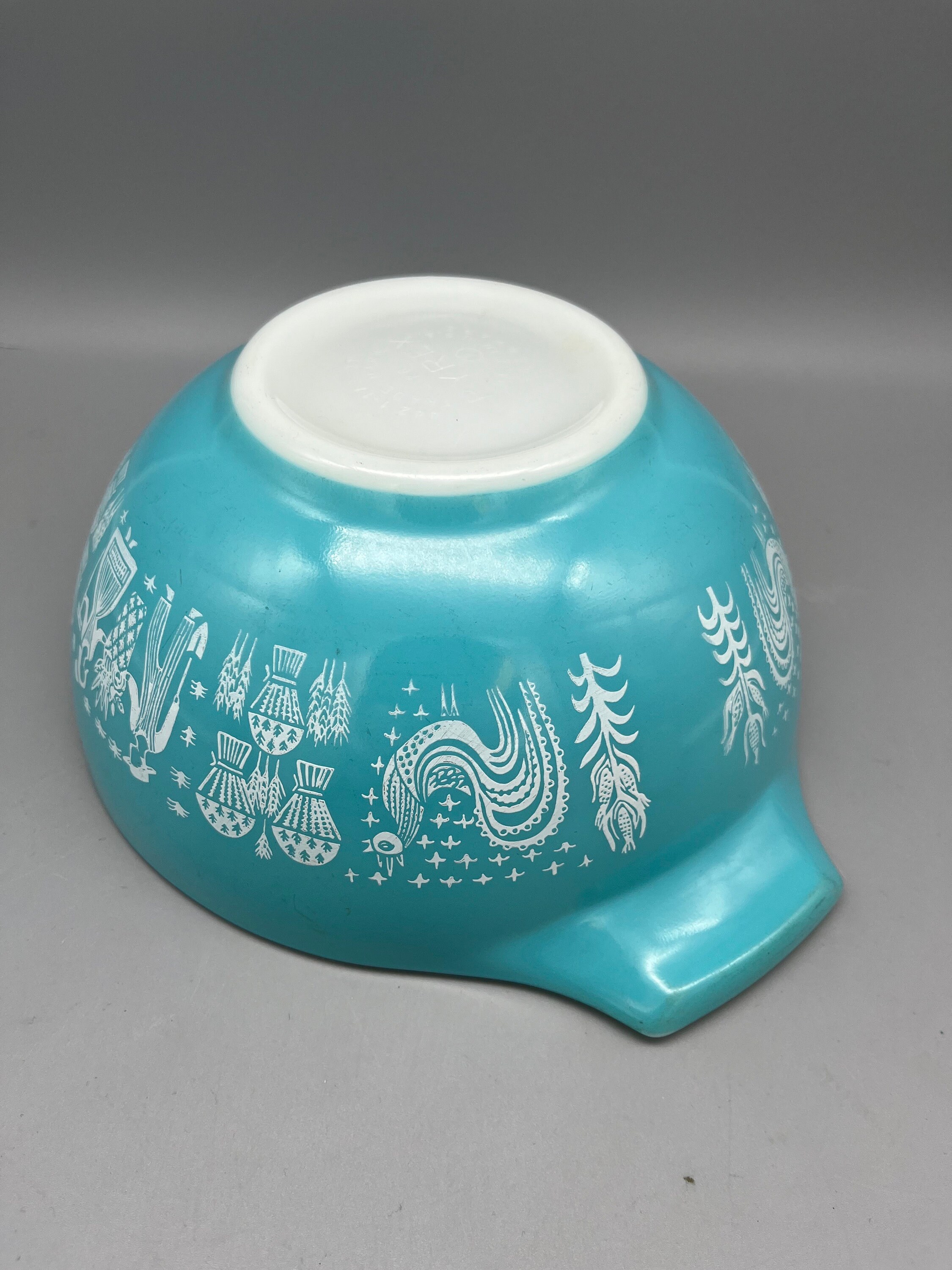 Pyrex Amish Butter Print Cinderella Turquoise and White, Vintage ...