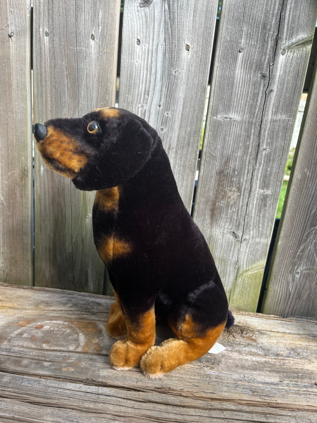 Ganz Plush Doberman Pinscher Dog Stuffed Toy, Sitting Posture, Good Boy ...