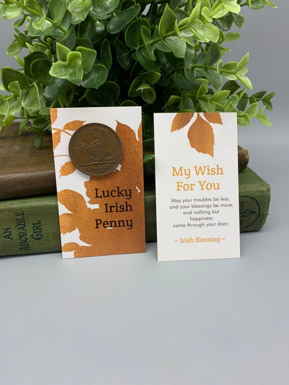 Lucky Irish Penny Coin Gift Card & Irish Blessing non - Etsy
