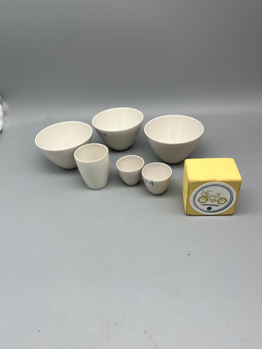 Coorstek Antique Porcelain Lab Crucibles and Strainer, Filter, Coors ...