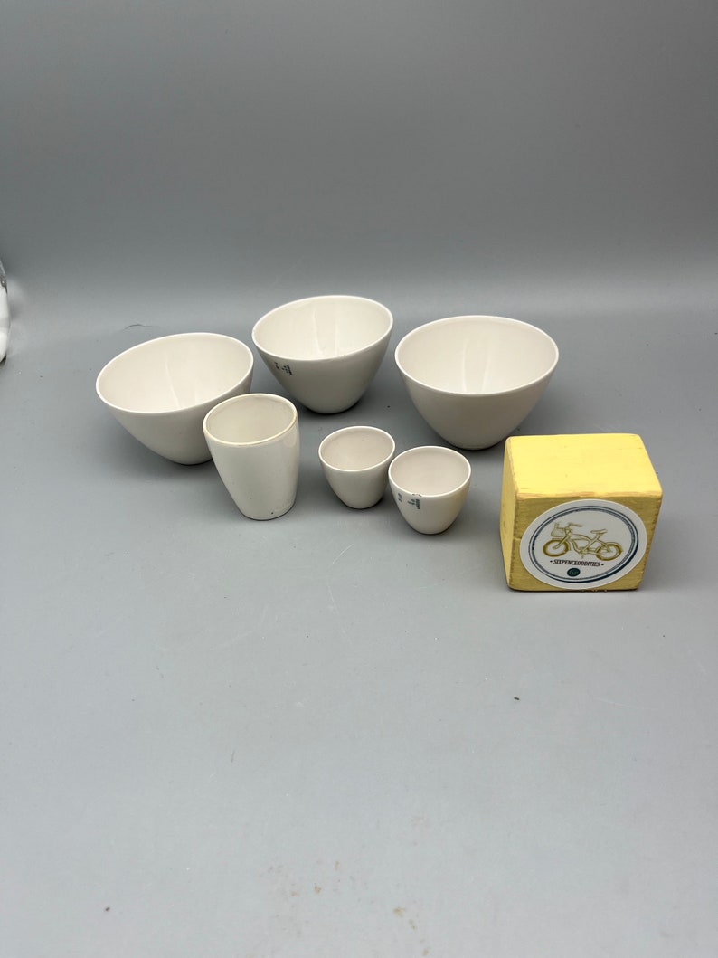 Coorstek Antique Porcelain Lab Crucibles and Strainer, Filter, Coors ...