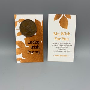 Lucky Irish Penny Coin Gift Card & Irish Blessing non Religious St ...