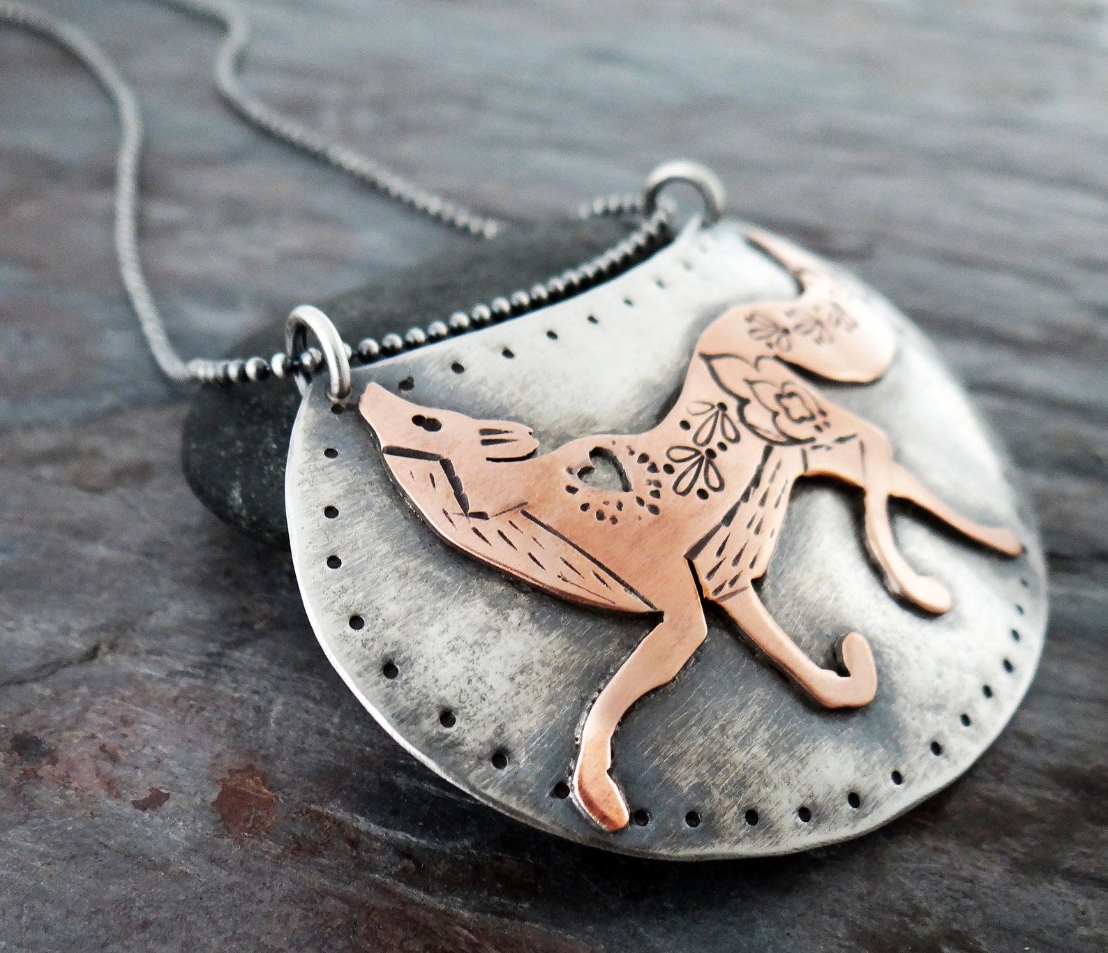 Running Fox Hand Forged Pendant Fox Talisman Sterling - Etsy