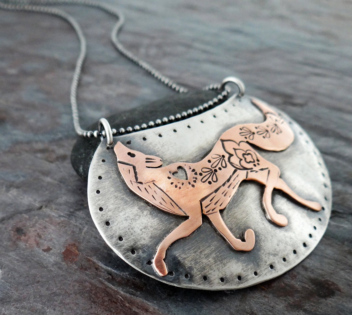 Running Fox Hand Forged Pendant Fox Talisman Sterling - Etsy