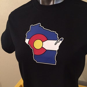 Colorado Flag Wisconsin State T-shirt - Etsy