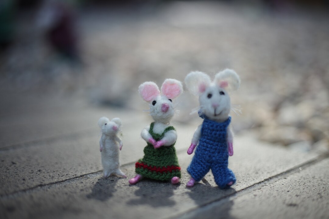 Three White Mice, Mouse Family, Felted Mice, Needle Felted Mouse. - Etsy