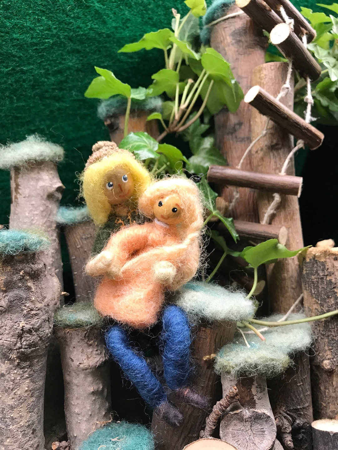 Father and Daughter Dolls, Bendy Dolls, Needlefelted Dolls - Etsy