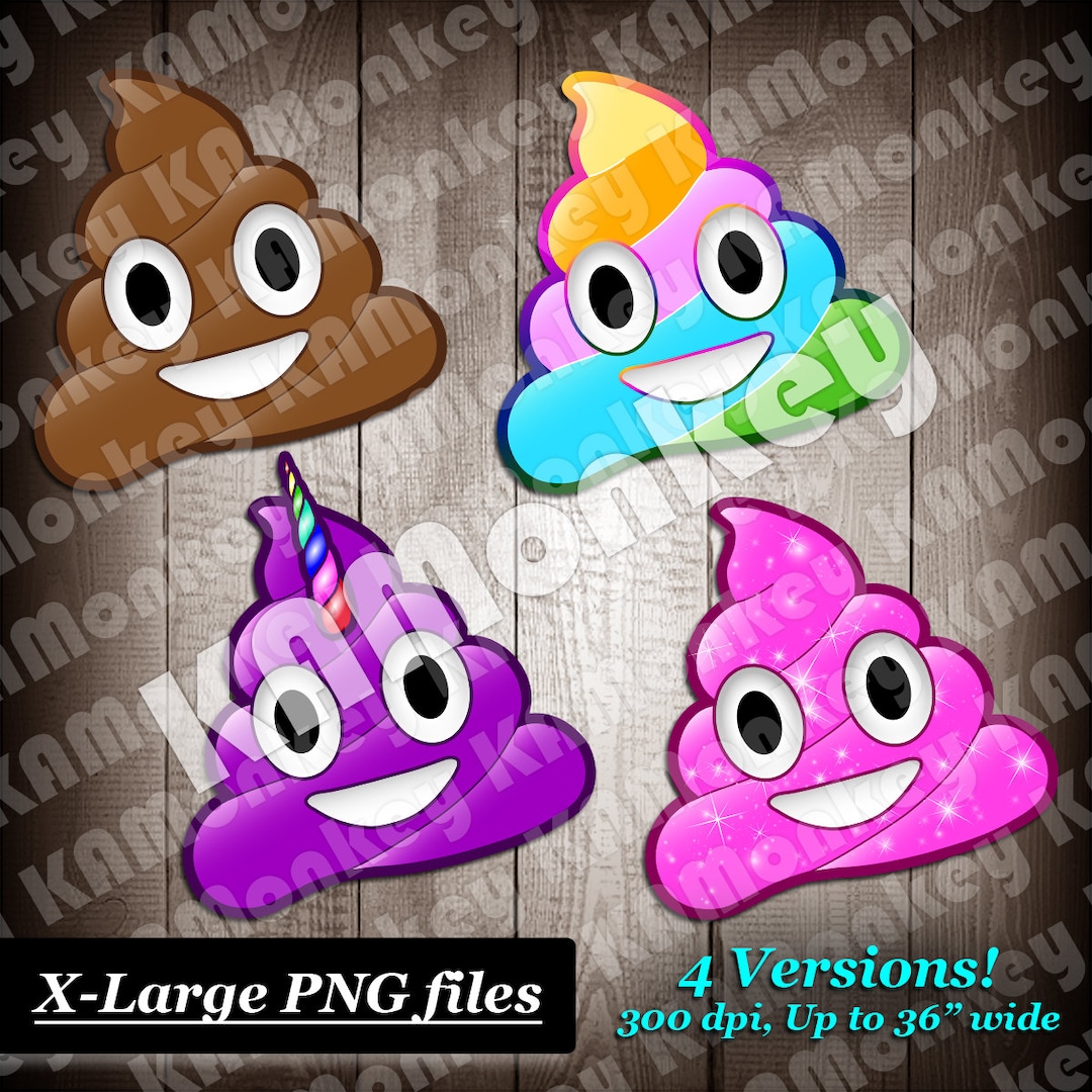 Poop Emoji PNG Files, for Any Occasion, Artwork Graphics for Print Mug ...