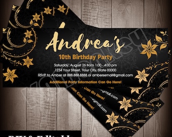 Modern Ticket / Bookmark Style Invitations Watercolor | Etsy