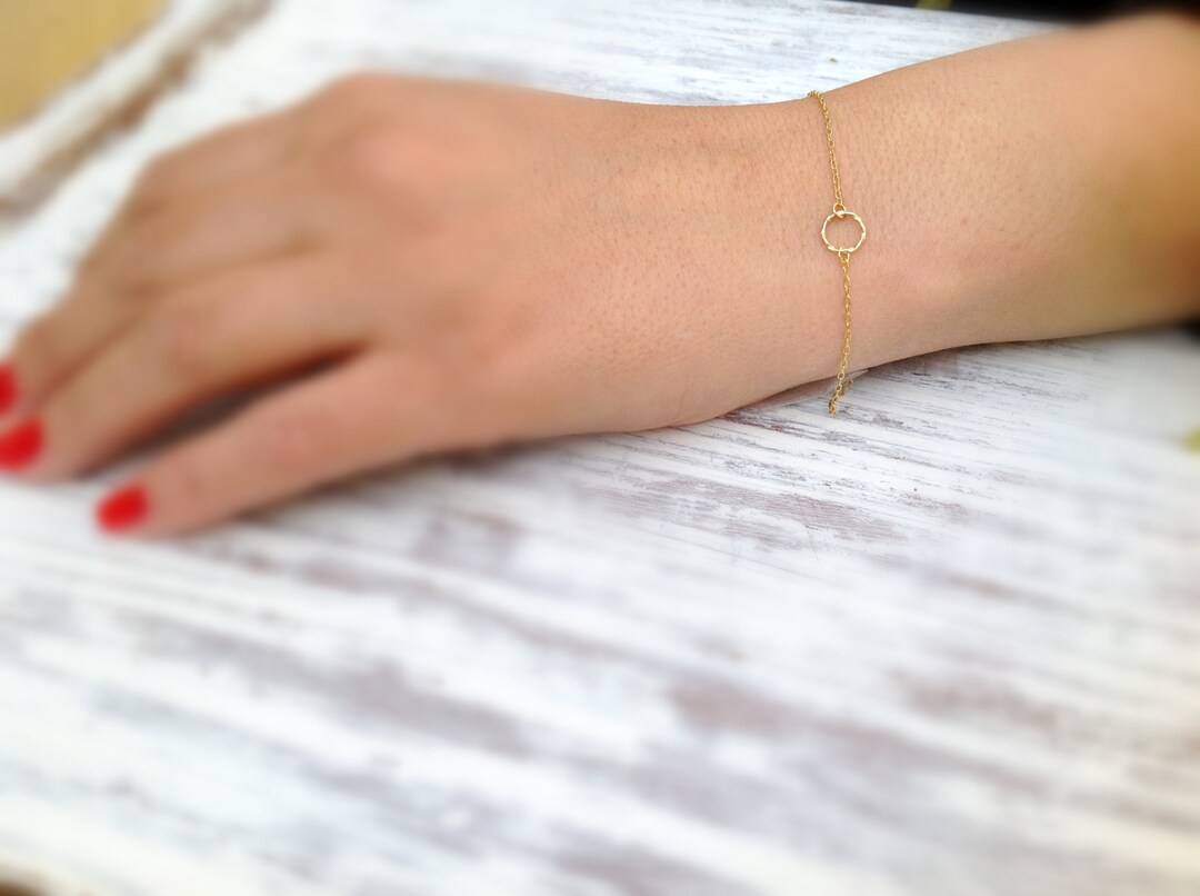 Gold Circle Bracelet,dainty Circle Bracelet,tiny Circle Bracelet ...