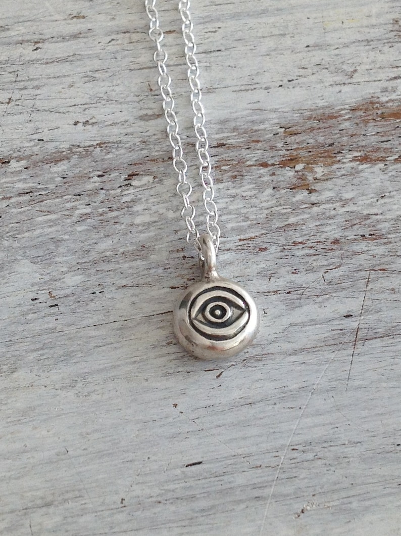 Small Evil Eye Necklace, Silver Evil Eye,sterling Silver Necklace,evil ...