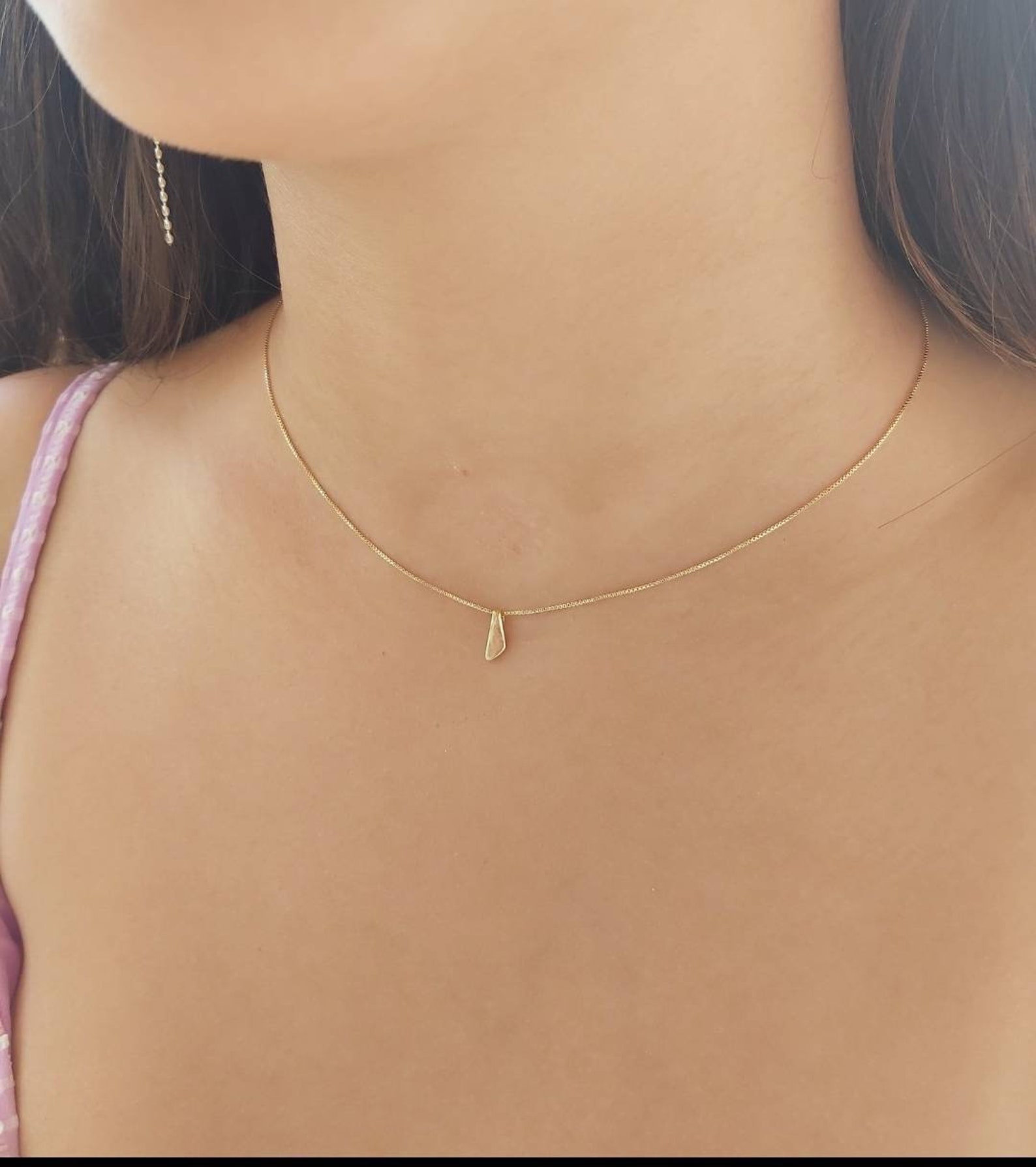 Tiny Silver Necklace,dainty Sterling Silver Necklace, Nugget Necklace ...