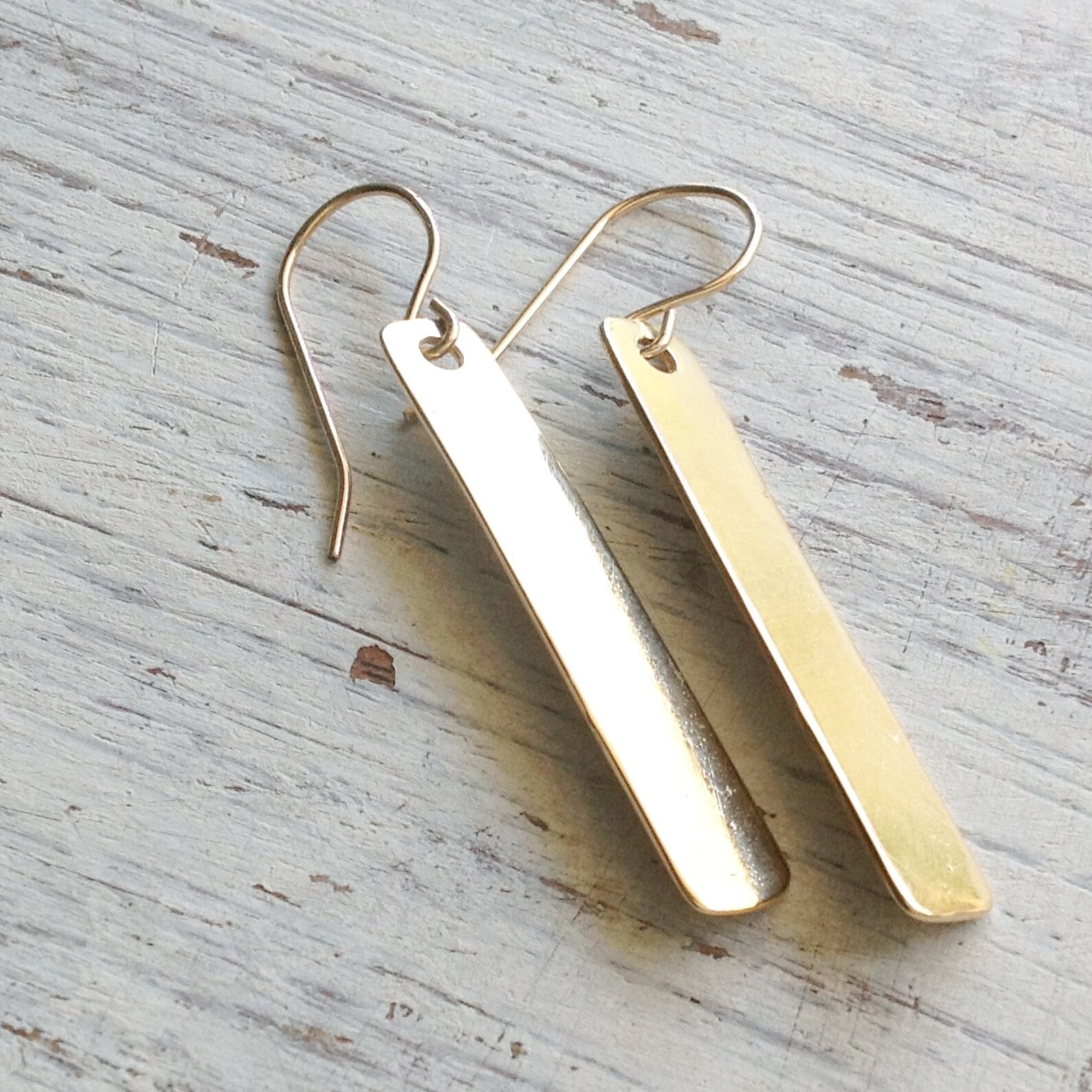 Gold Earrings Gold Bar Earringsdangle Earringslong Gold - Etsy