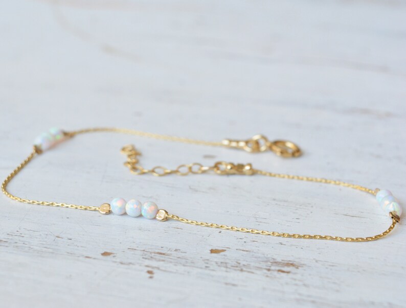 Dainty Opal Anklet,opal Jewelry,gold Opal Anklet,beach Anklet - Etsy