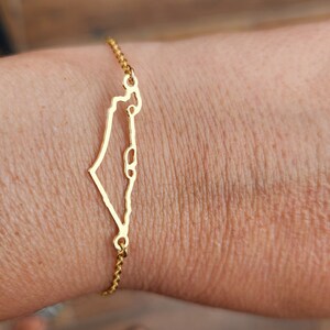 Israel Map Bracelet, Holy Land Map of Israel Bracelet, Jewish Gift ...