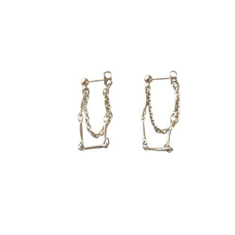 Dainty Chain Earring, Chain Stud Earrings, Minimalist Chain Earring ...