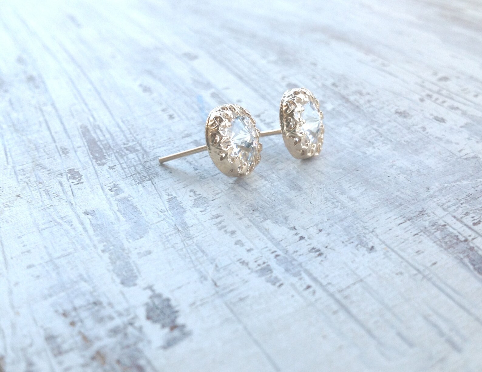 Gold Earrings Crystal Stud Earrings Stud Earrings Classic - Etsy Israel