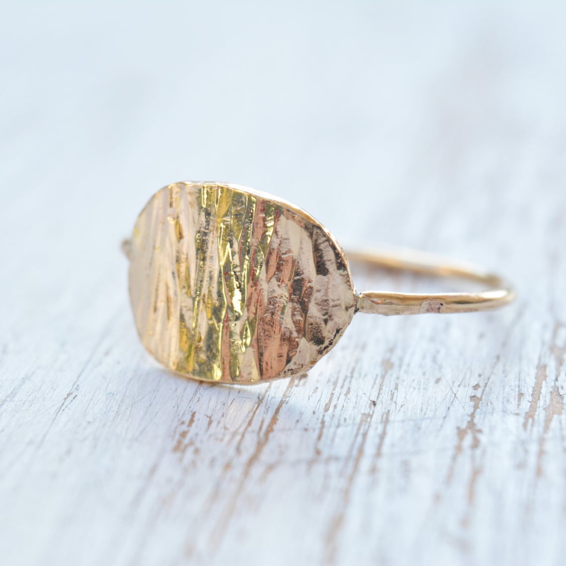 Gold Filled Ring Gold Ringstacking Ring Hammered Gold - Etsy