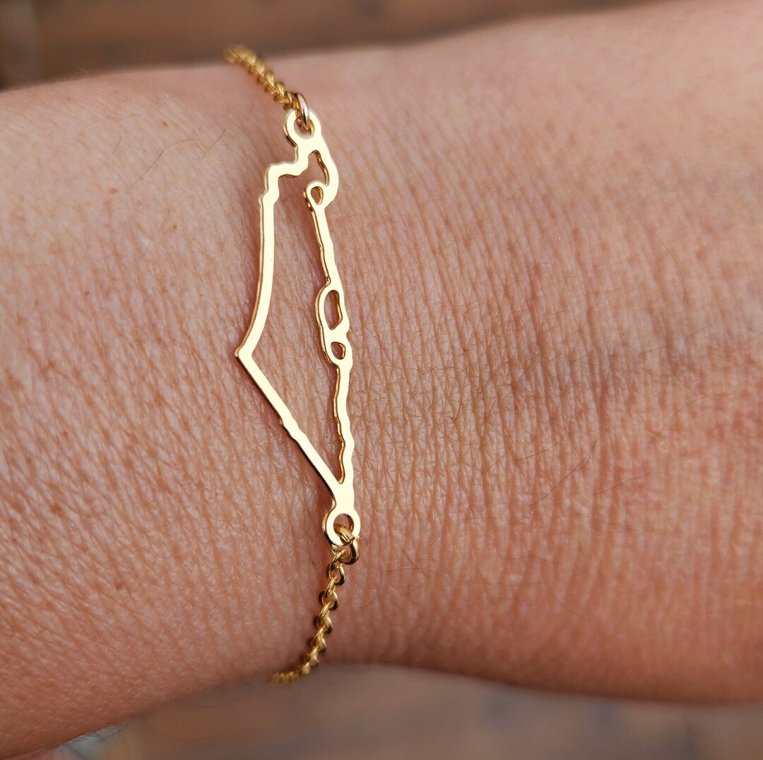 Israel Map Bracelet, Holy Land Map of Israel Bracelet, Jewish Gift ...