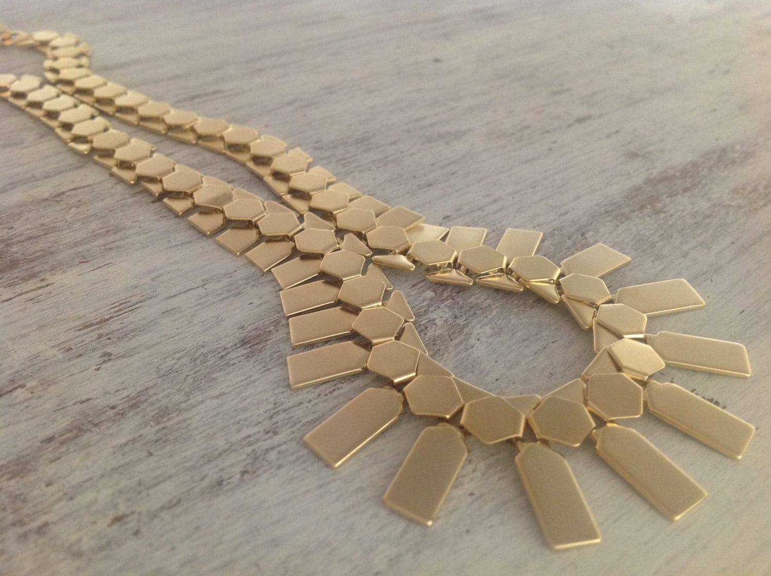 Gold Necklace Statement Necklace Gold Link Necklace Evening - Etsy