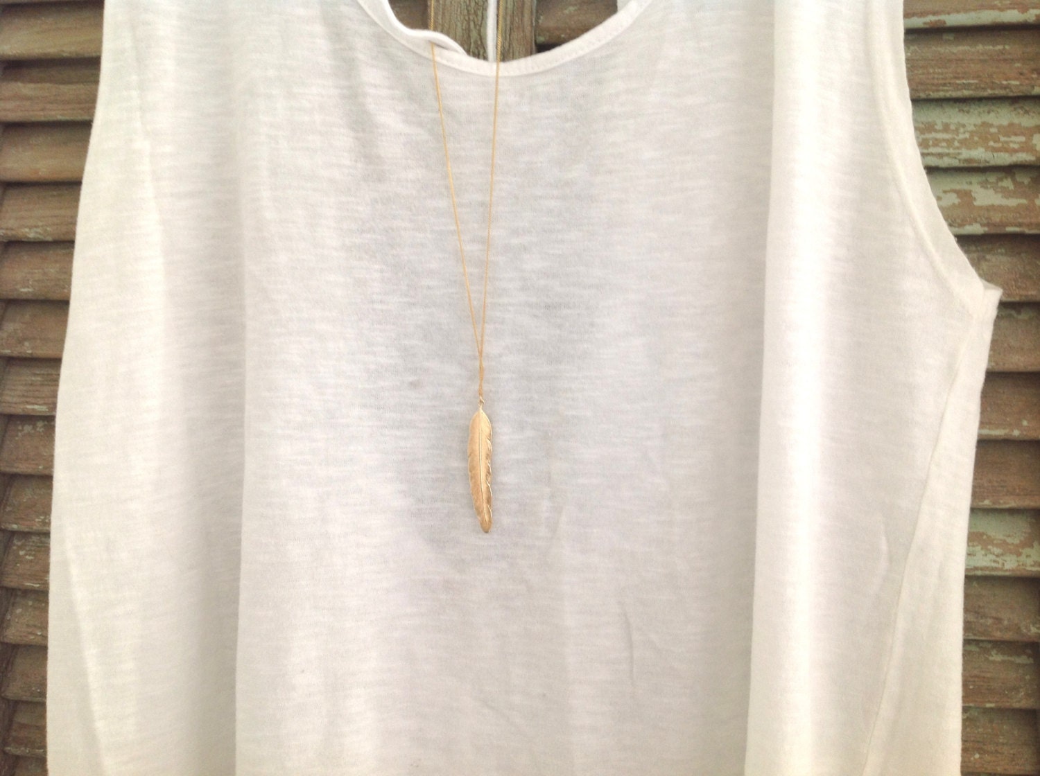 Long Necklace,gold Necklace, Long Feather Necklace, Everyday Necklace ...