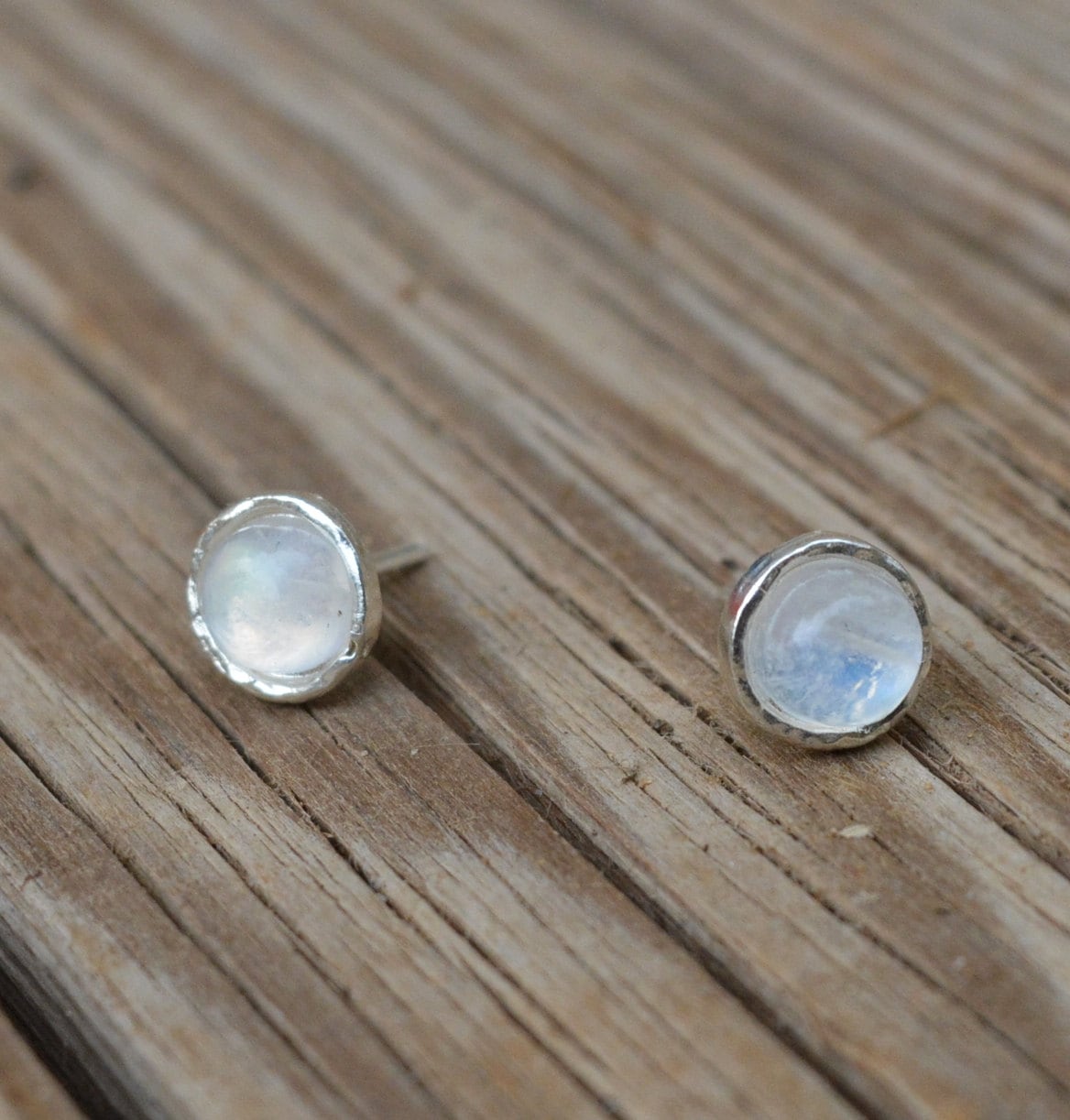 Moonstone earringsmoonstone stud earringssterling silver | Etsy