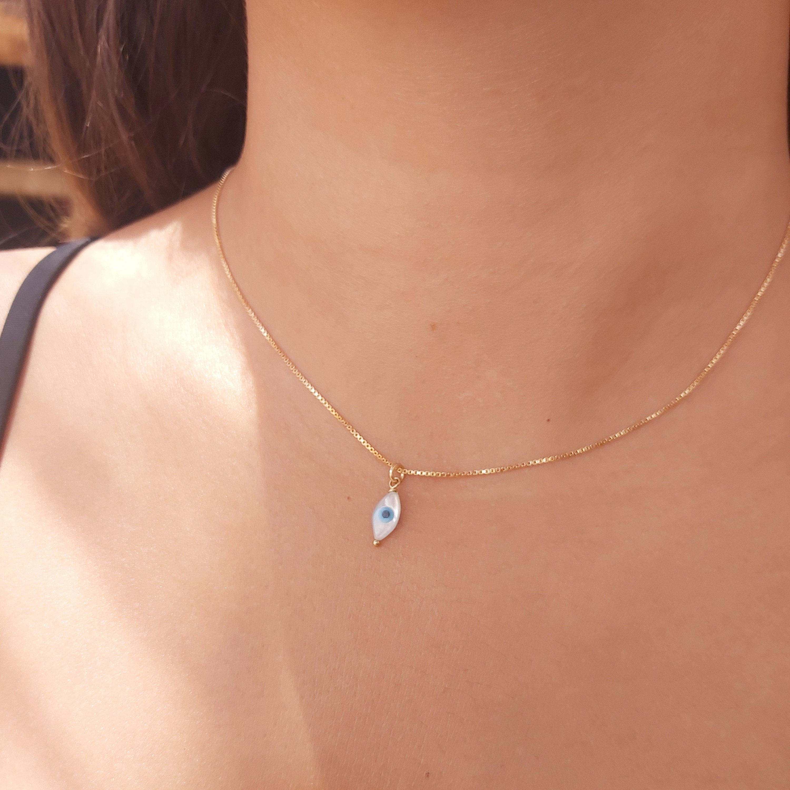 Evil Eye Necklace Small Eye Necklace Dainty Evil Eye | Etsy