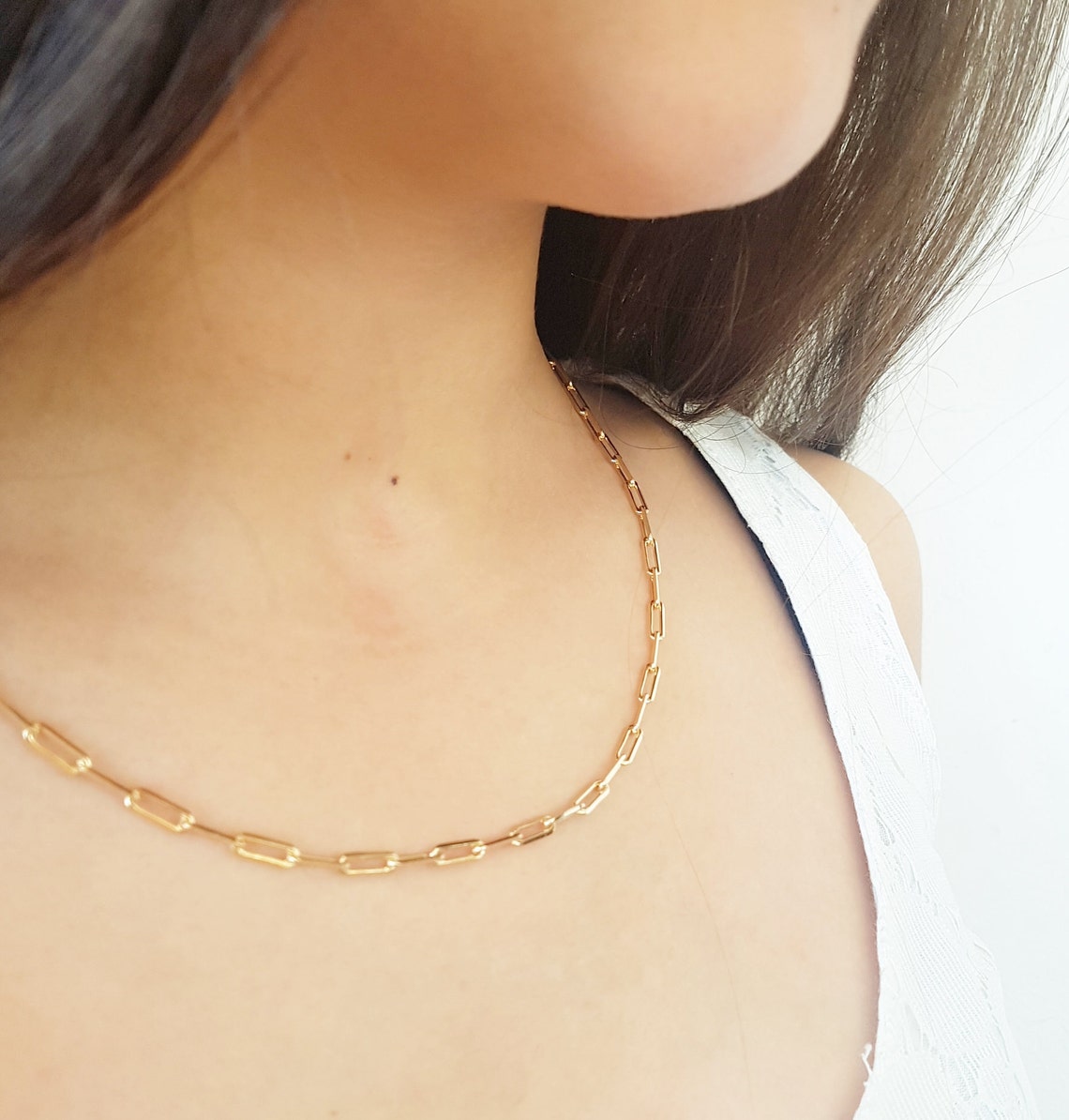 Long Link Chain Necklace Chain Necklace Gift for Her - Etsy