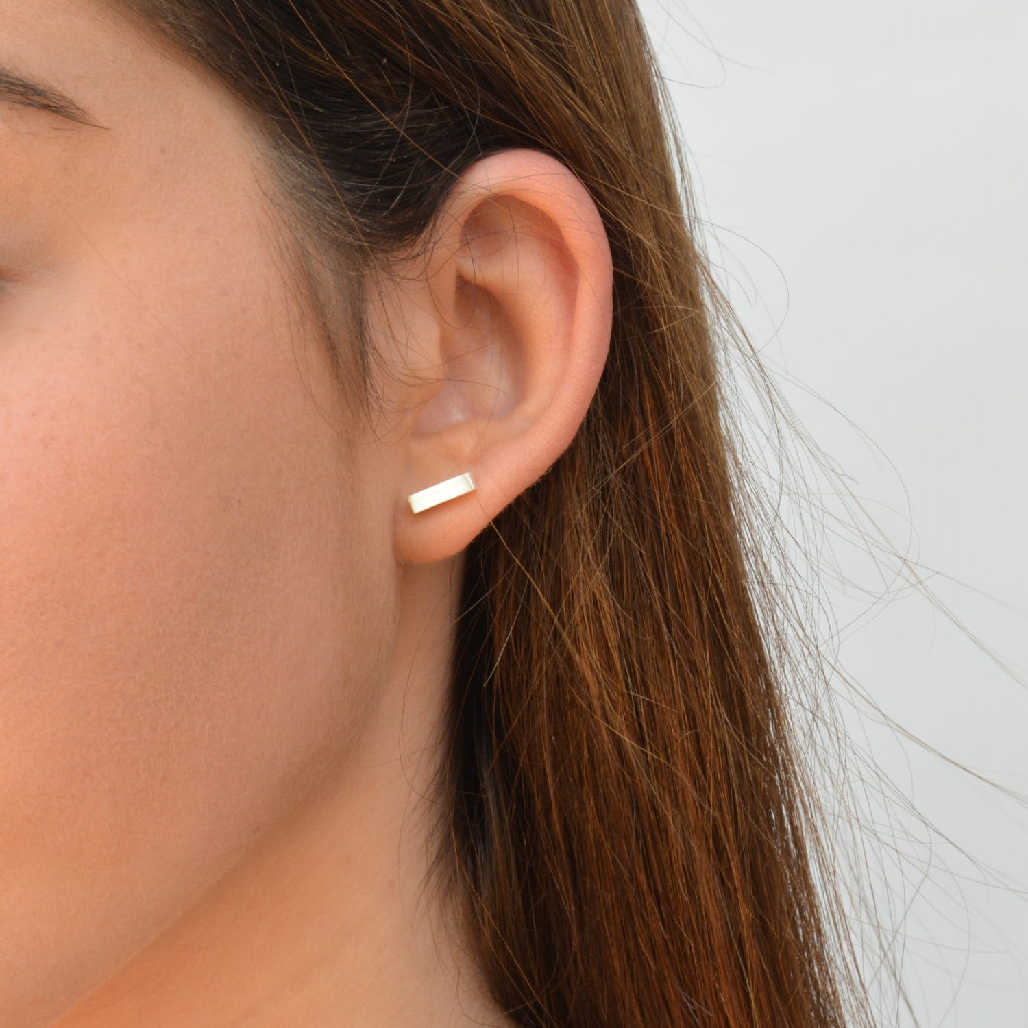 Gold Earringstiny Gold Bar Earrings Bar Studs Stud | Etsy