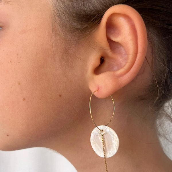 White Shell Earrings - Etsy