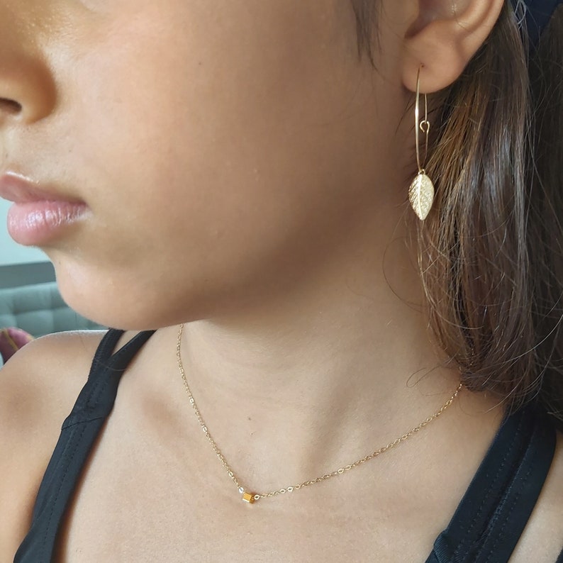 Dainty Gold Necklace, Tiny Gold Necklace, Gold Bead Necklace ...