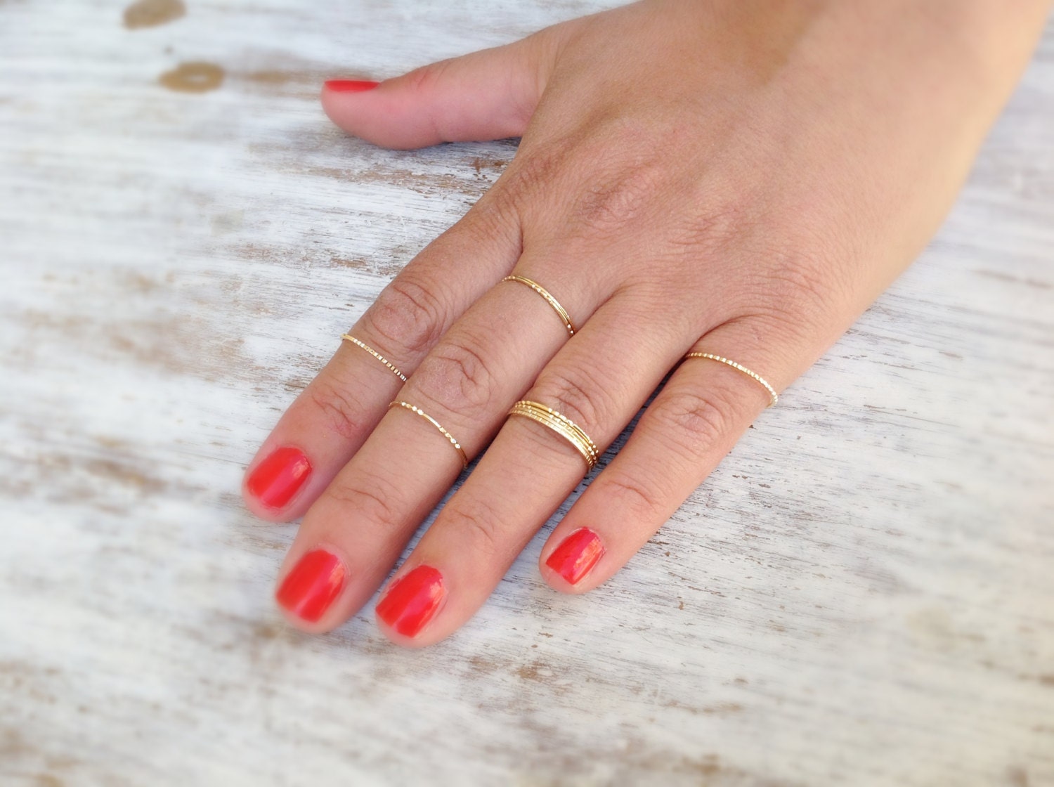 5 Gold Rings Stacking Ring Stacking Gold Rings Knuckle - Etsy