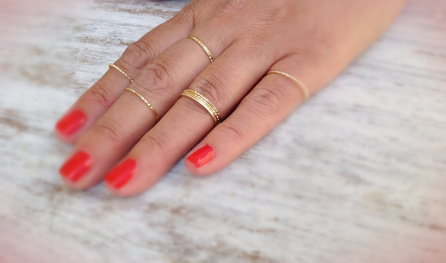 5 Gold Rings Stacking Ring Stacking Gold Rings Knuckle - Etsy