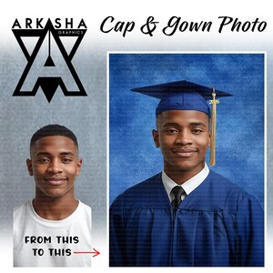 Graduate Cap & Gown Photo (digital Photoshop Edit), Custom Photoshop ...